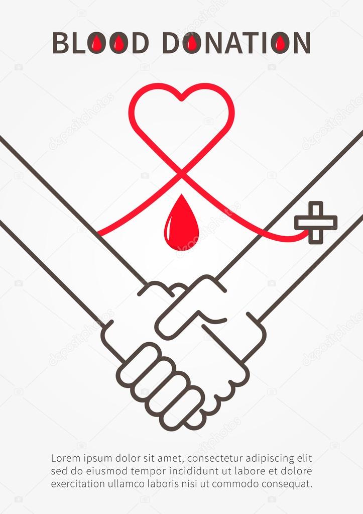 Illustration: blood handshake | Blood Donation Handshake vector ...