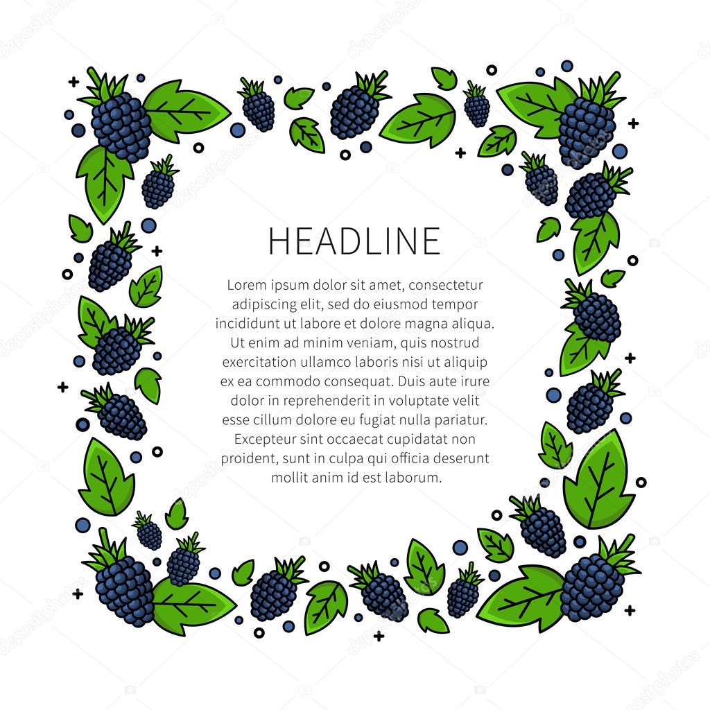 Blackberry frame with sample text creative concept Stock Vector Image ...