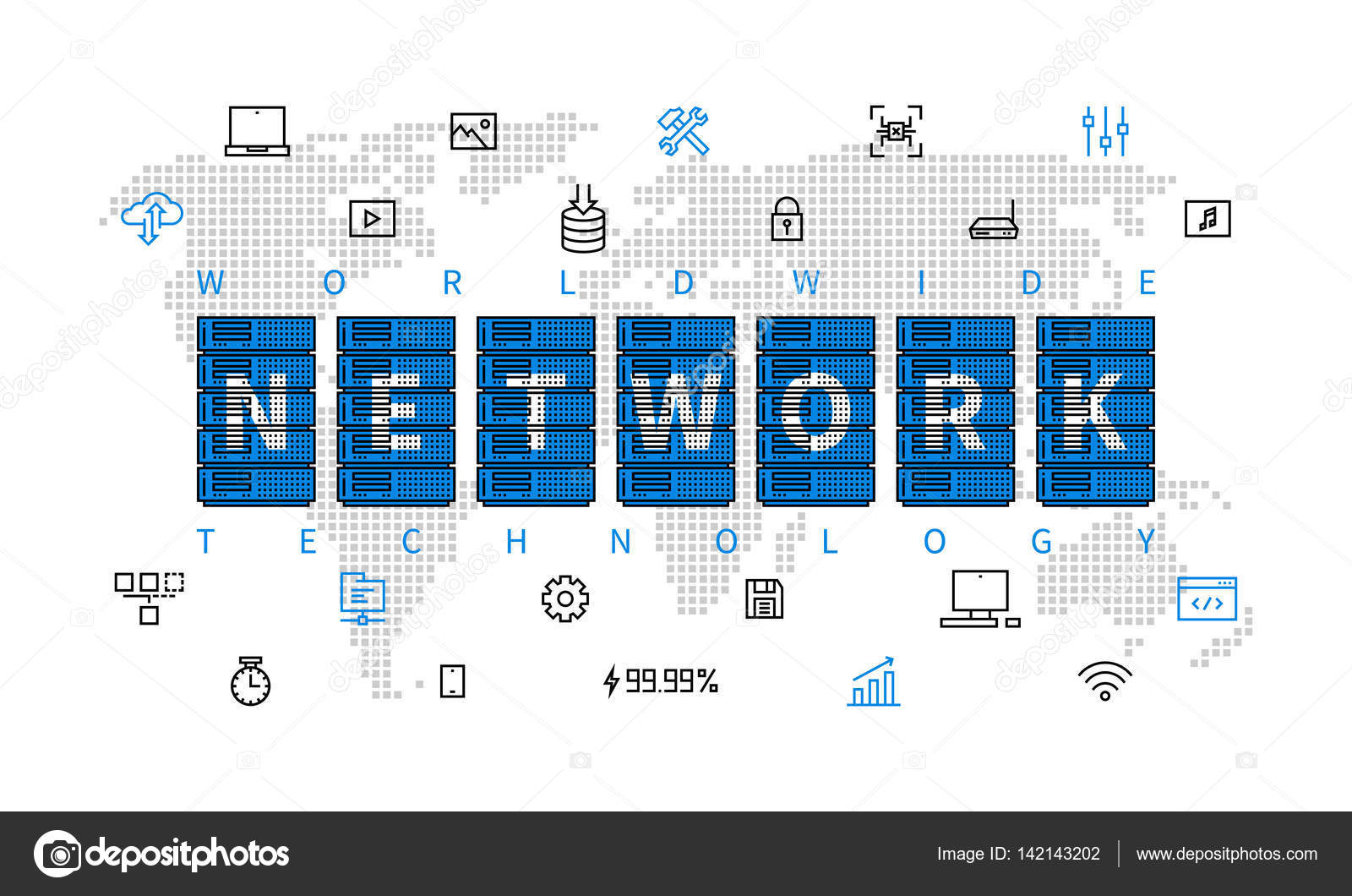 Worldwide network technology vector illustration Stock Vector Image by ...