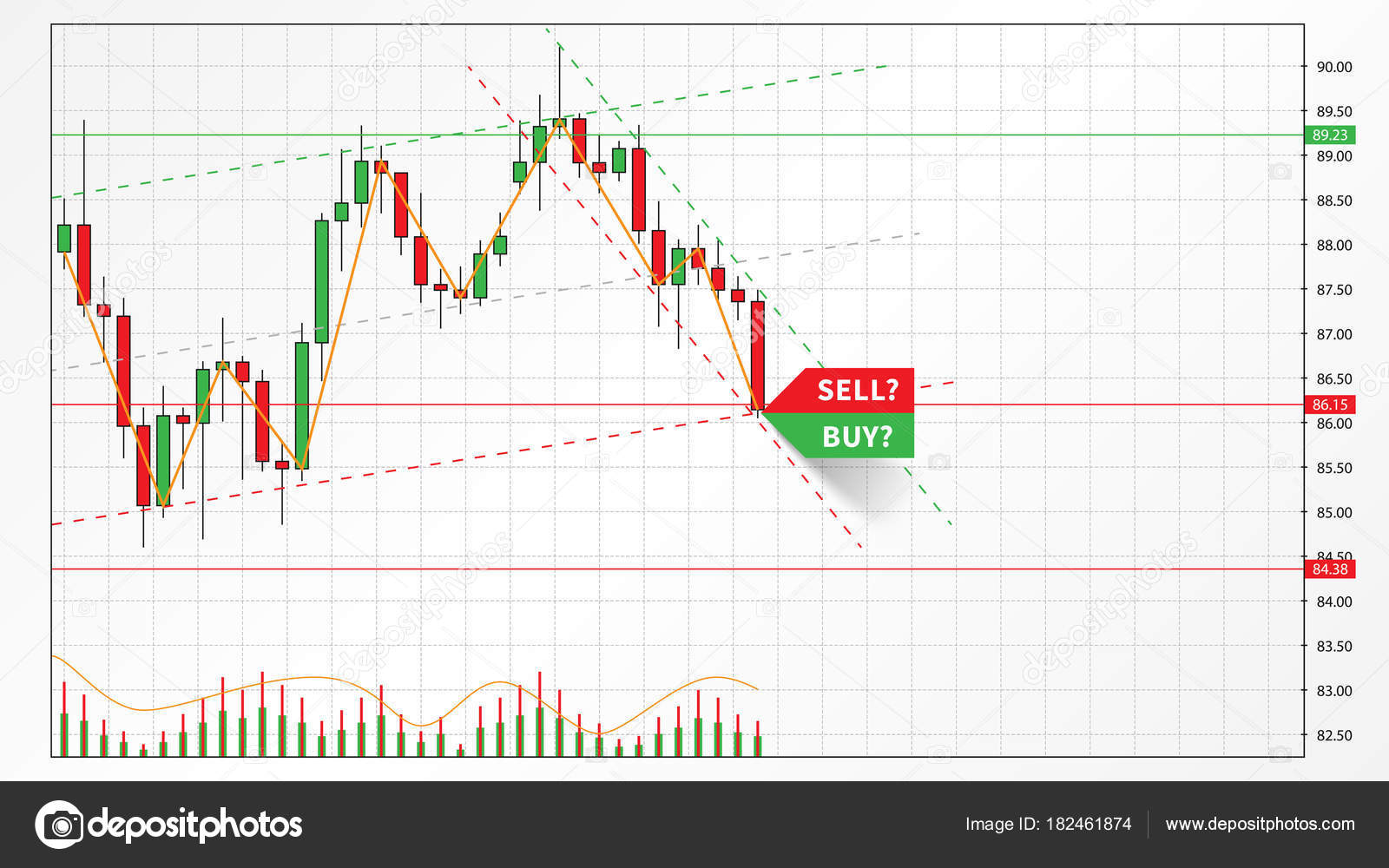 Stock market candlestick graph vector illustration Stock Vector Image ...