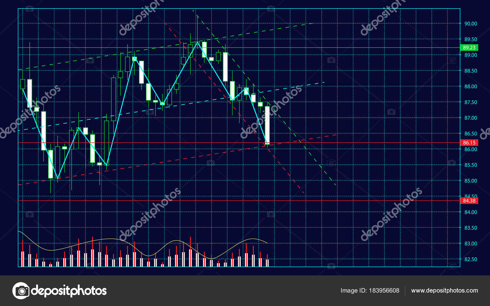 Stock trading graph vector illustration Stock Vector Image by ...