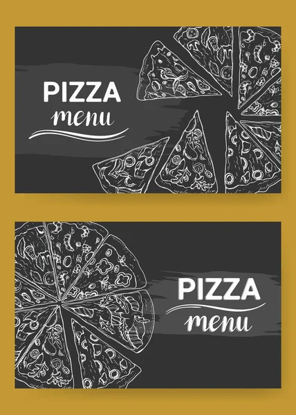Time Pizza Pizza Menu Vertical Backgrounds Slices Pizza Stock Vector by ...
