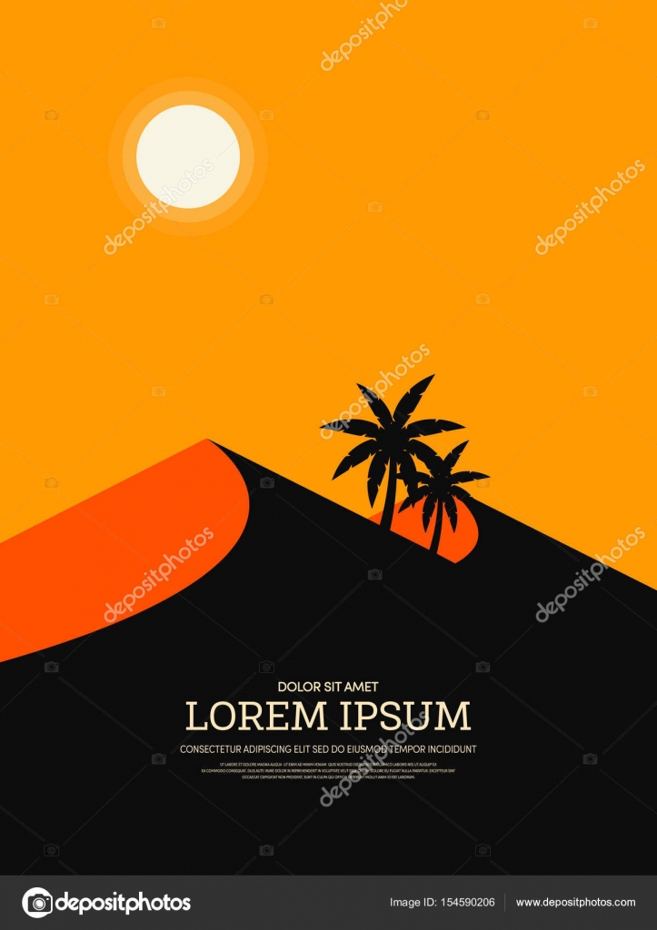 Retro vintage desert landscape poster background Stock Vector by ...
