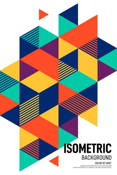 Abstract isometric geometric shape layout poster design template ...
