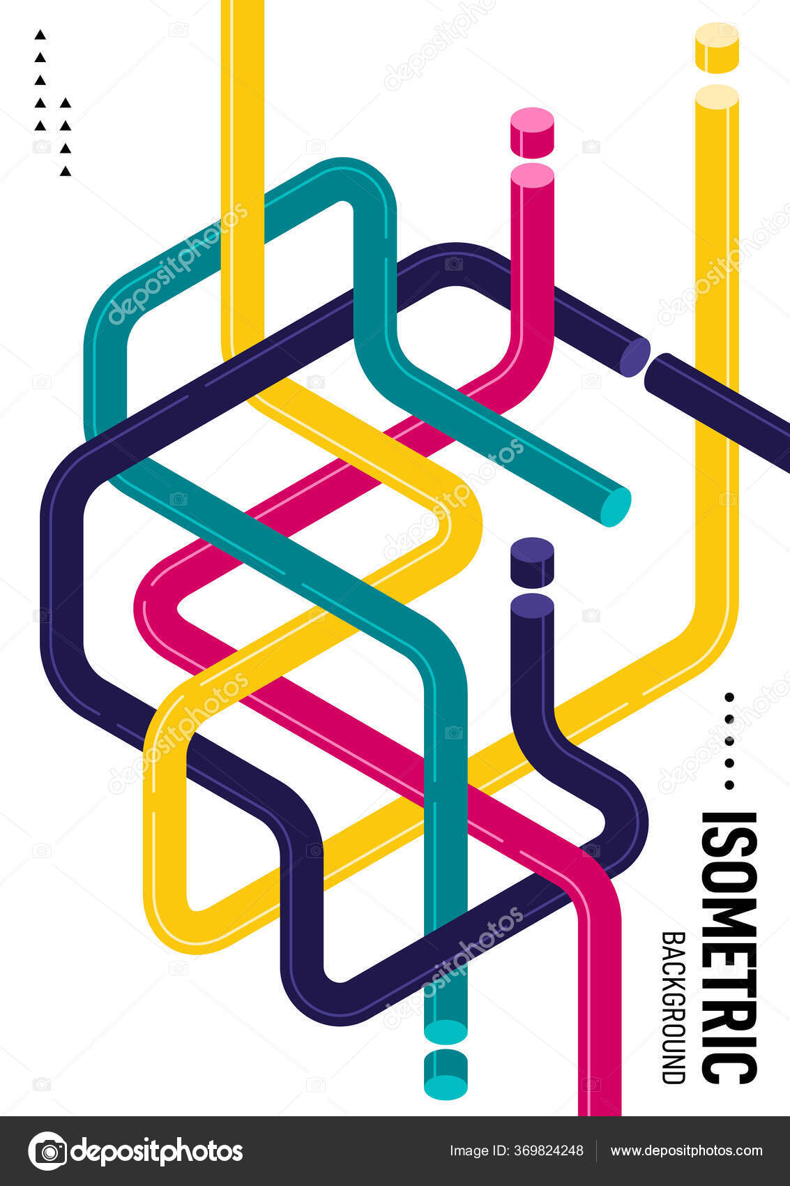 Abstract Isometric Geometric Shape Layout Design Template Poster ...