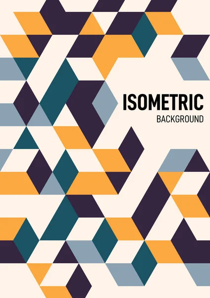 Abstract isometric geometric shape layout poster design template ...