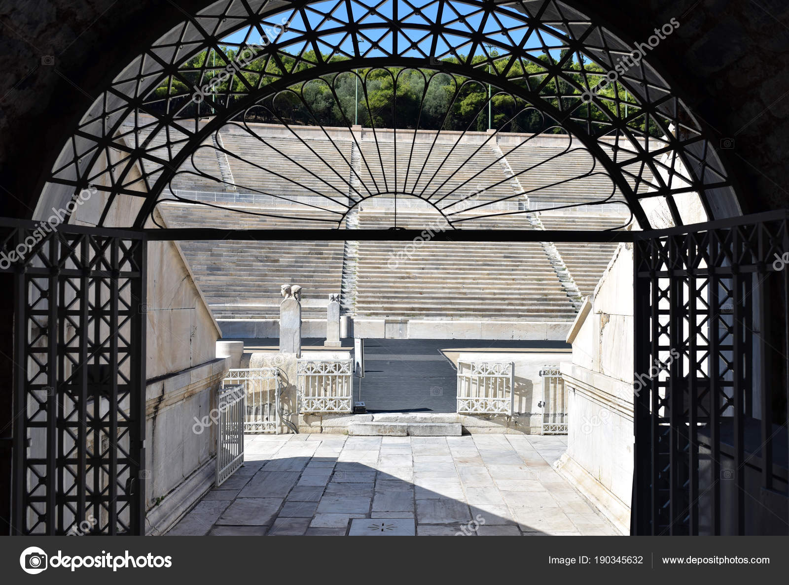 Athens Greece 2017 Gate Panathenaic Stadium First Modern Olympic Games ...