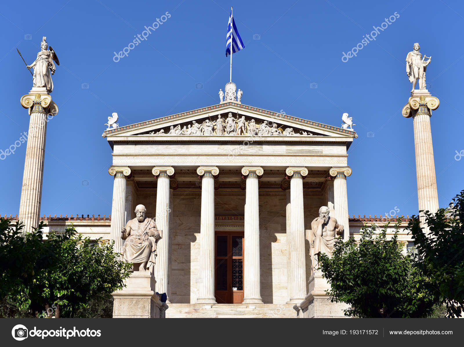 Academy Athens Athenian Trilogy Consists Three Neoclassical Buildings ...