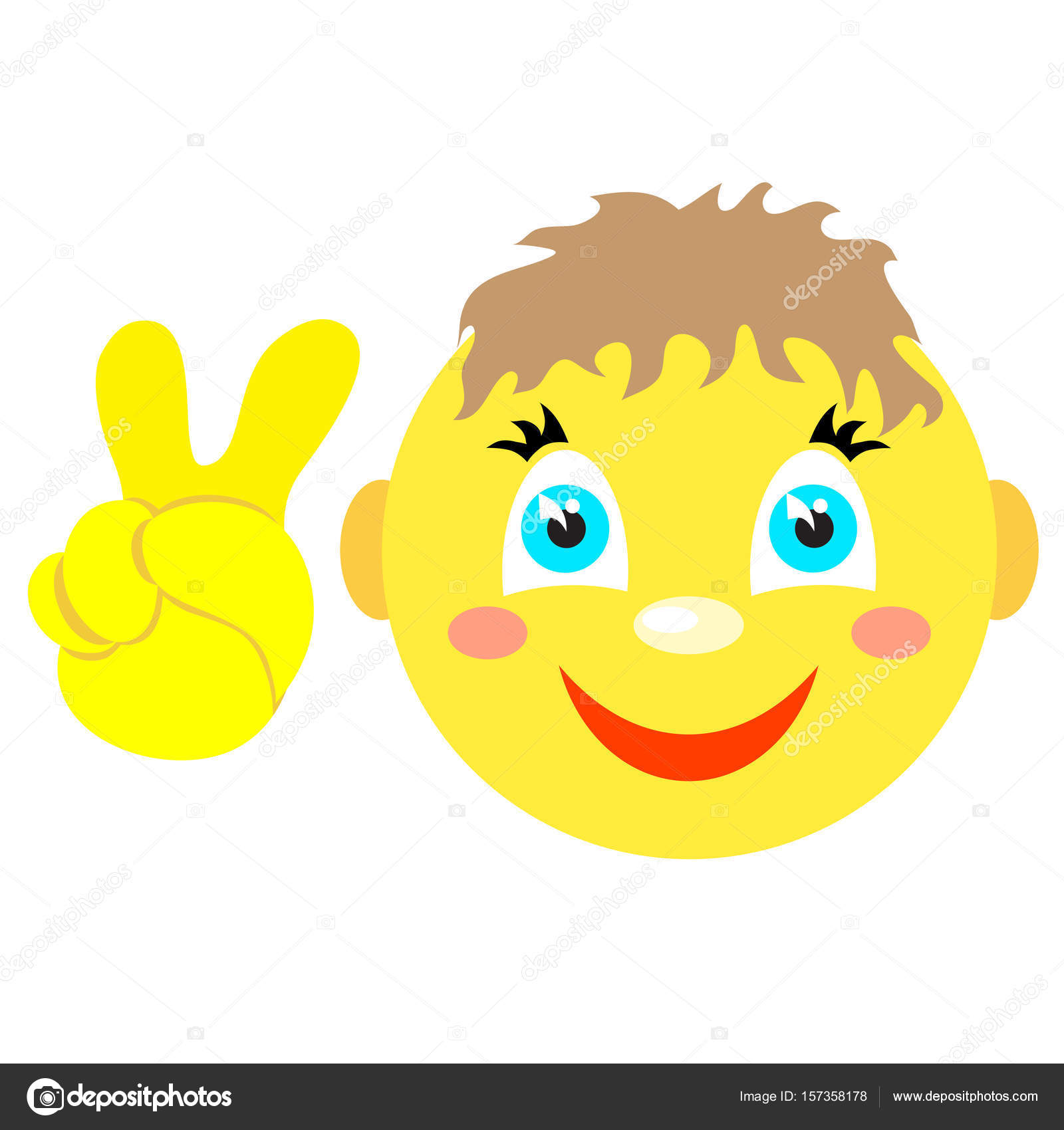 Smiley boy with Victoria gesture, V. Stock Vector Image by ©Krokus312 ...