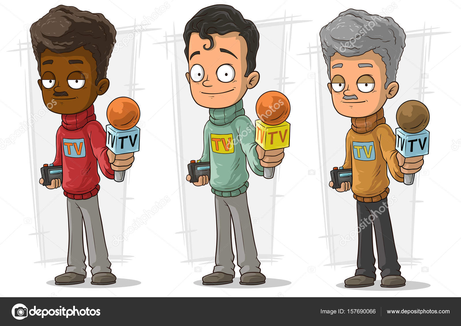 Image vectorielle Cartoon tv journaliste personnage vectoriel jeu par ...