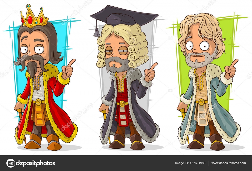 Cartoon medieval king judge character vector set Stock Vector Image by ...