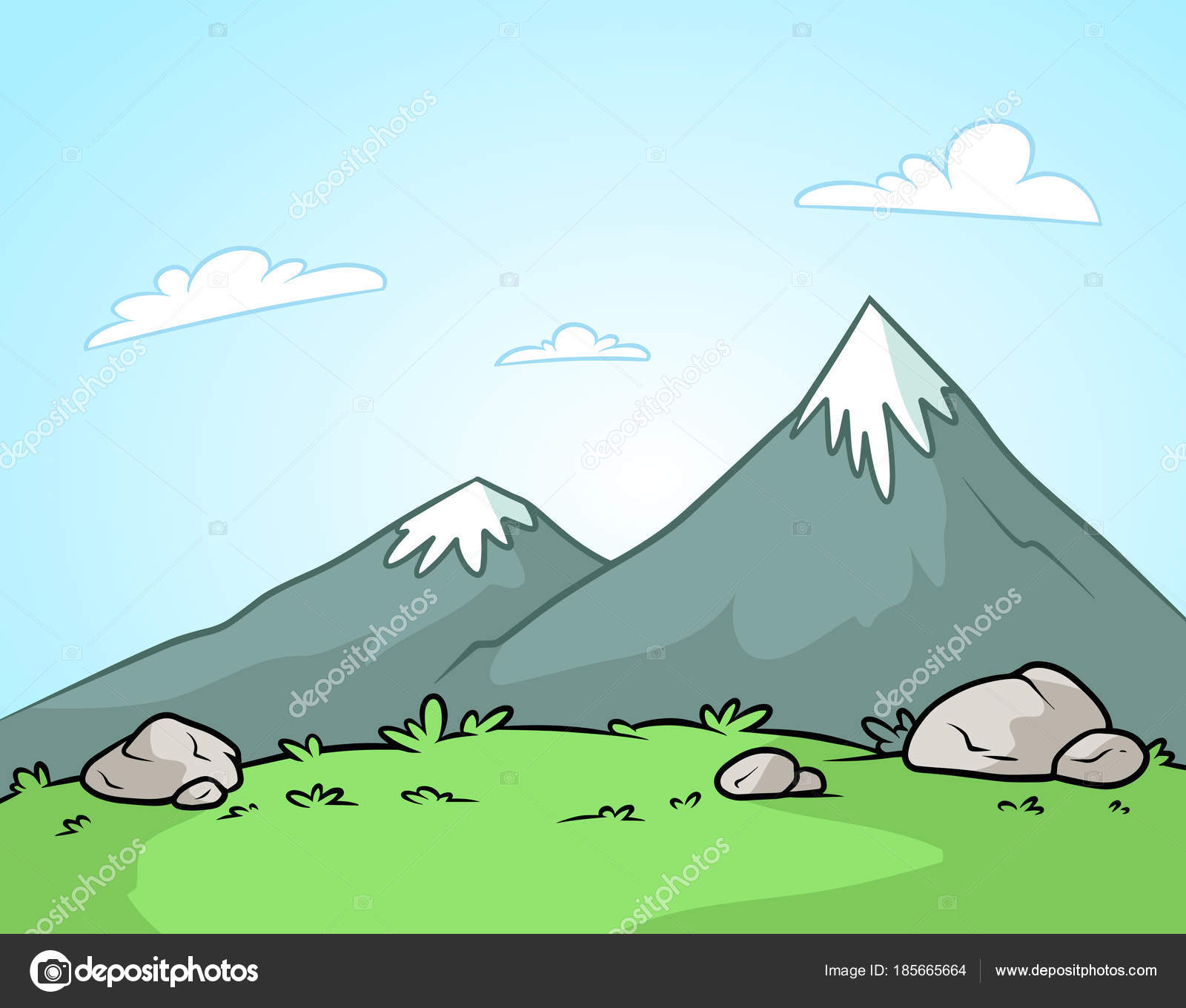 Cartoon mountains landscape vector background — Stock Vector © GB_Art ...