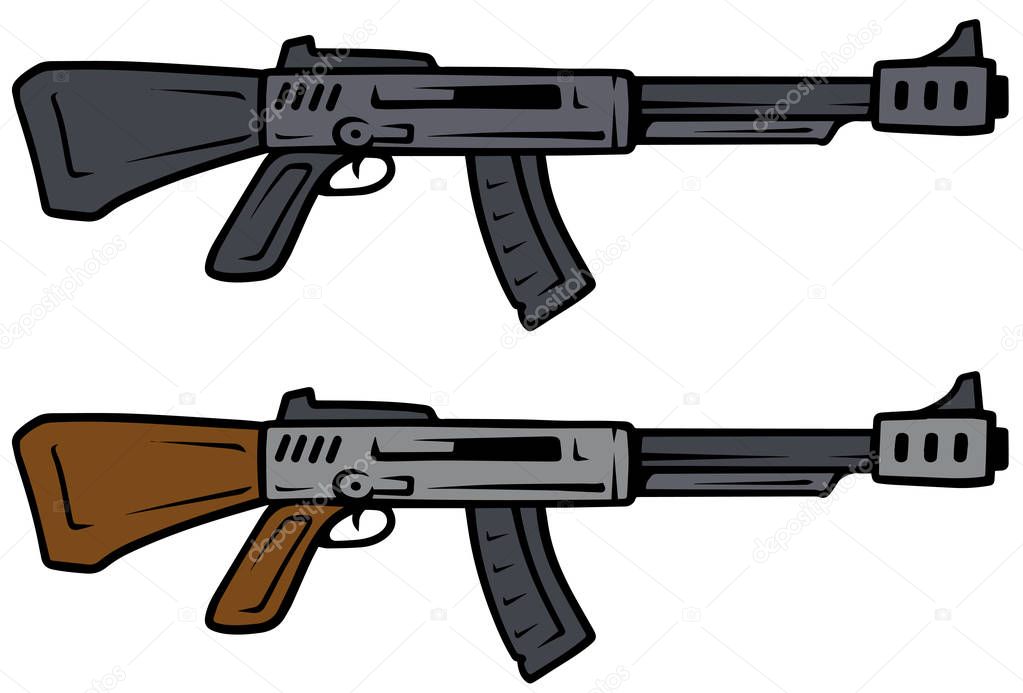 Dibujos animados rifles automáticos vector de armas iconos Vector de ...