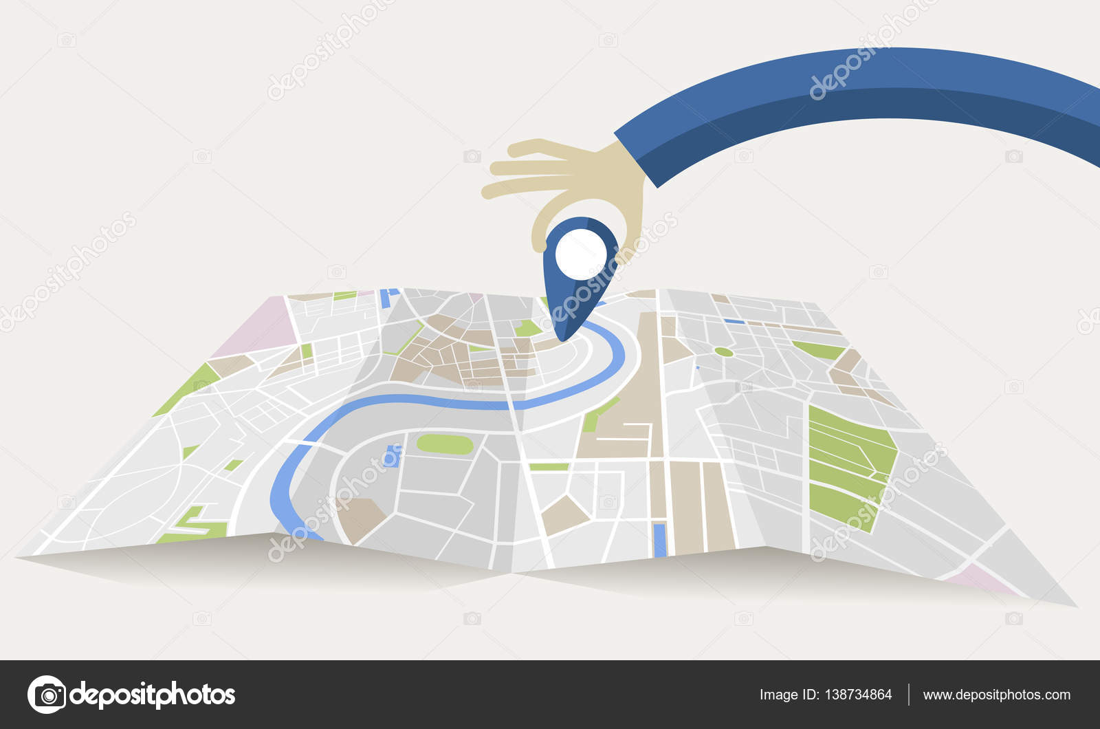 Placing a pin on a map Stock Vector by ©Bablab #138734864