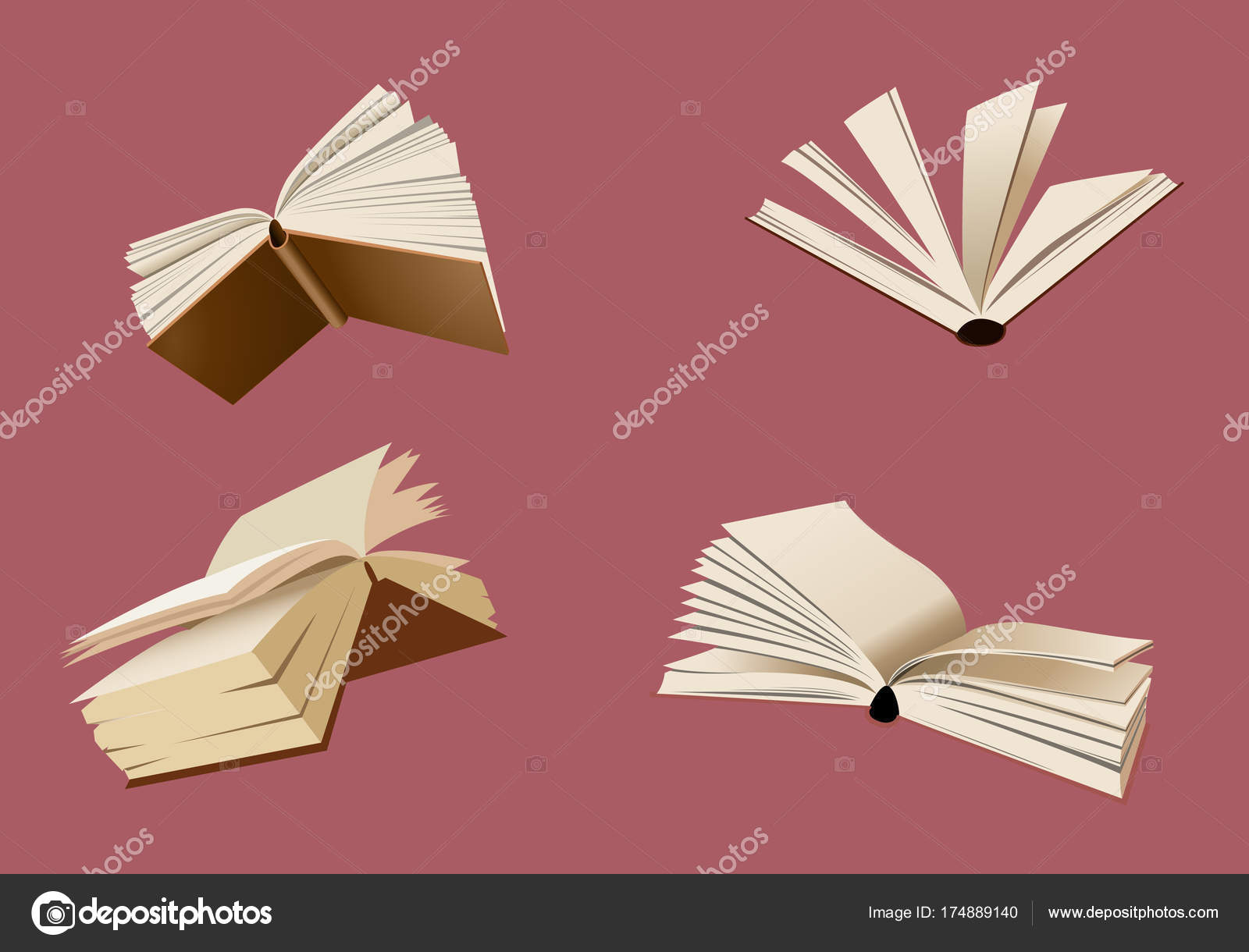 Flying Books Vector Illustration Stock Vector by ©Bablab 174889140