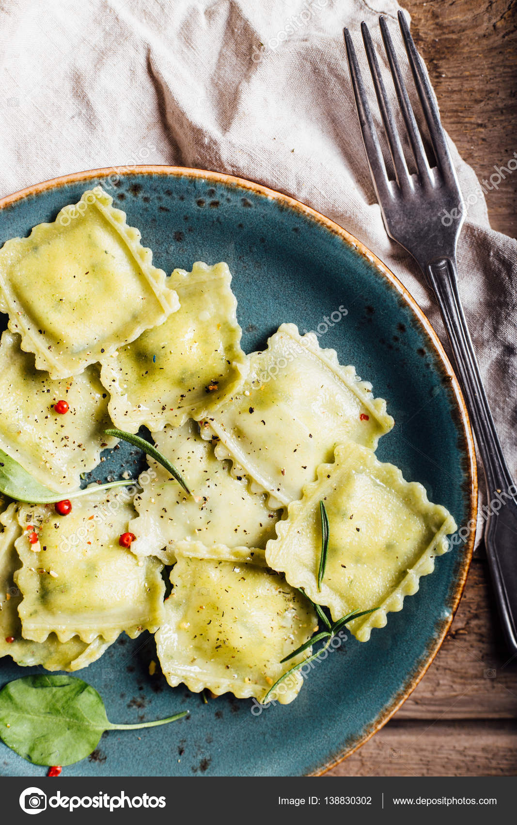 Spinach ravioli with parmesan. rustic style Stock Photo by ©kovalelena ...
