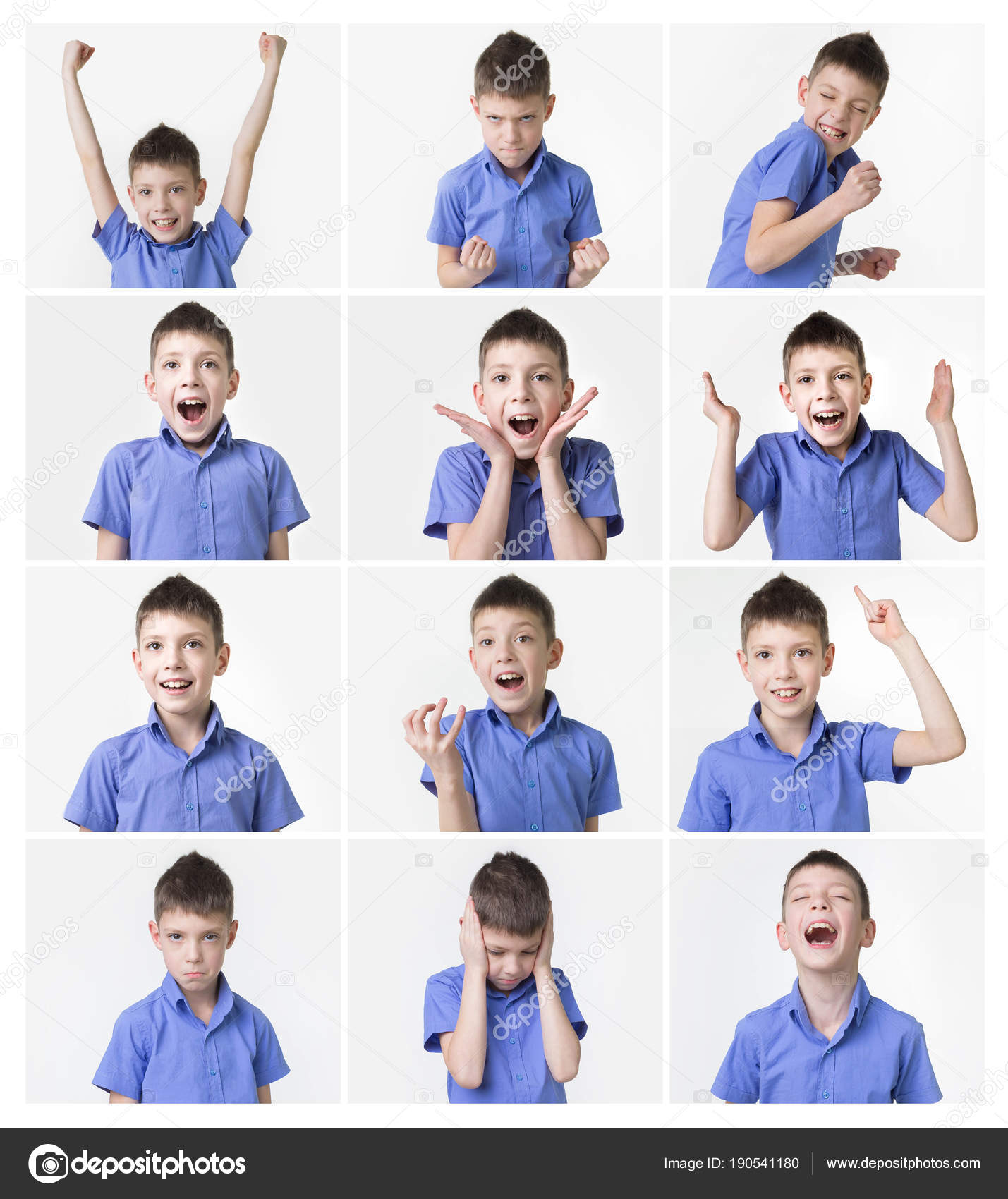 Funny teenager, expressions set over white background Stock Photo by ...
