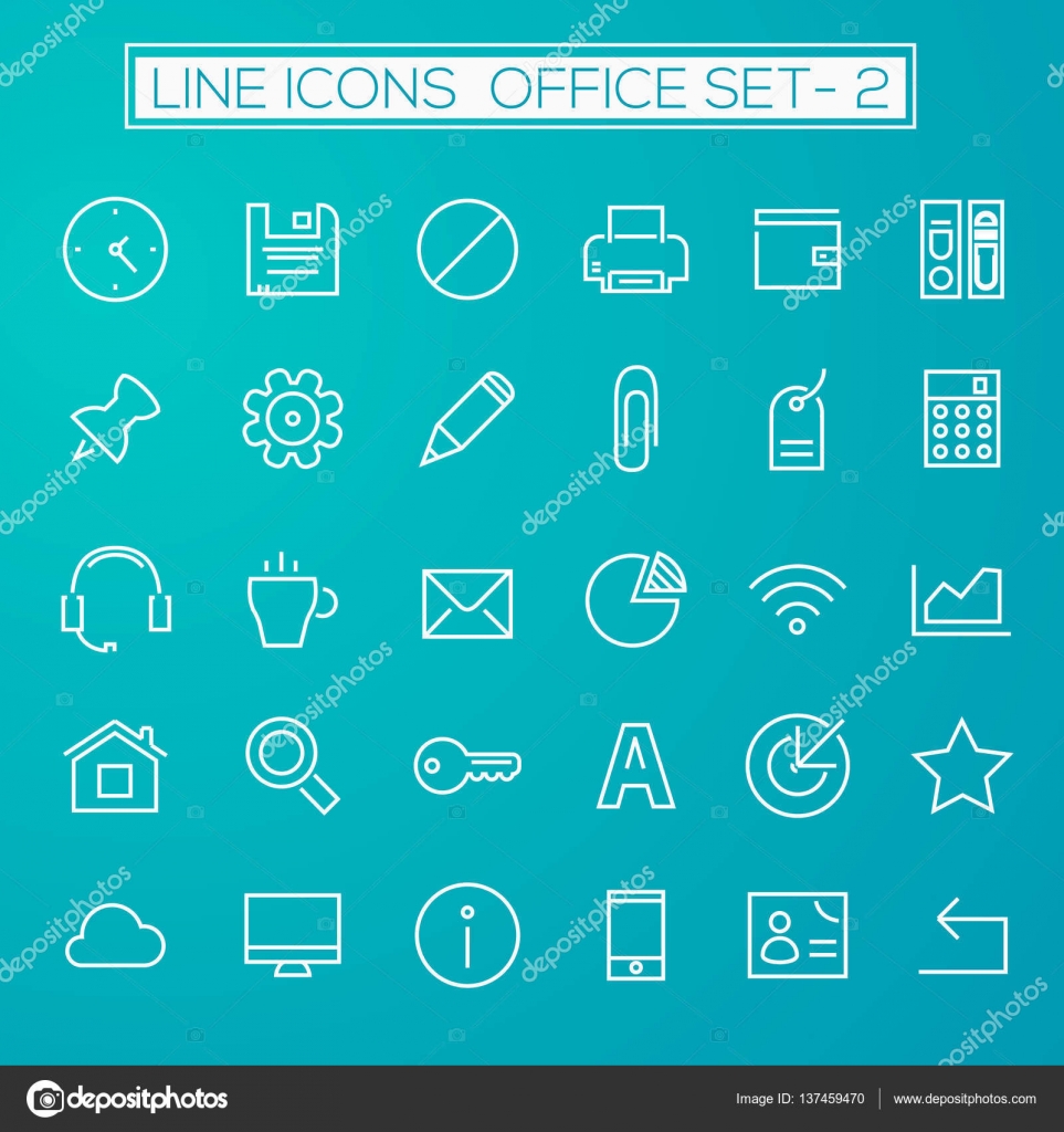 Office Icons Collection Stock Vector by ©-izabell- 137459470