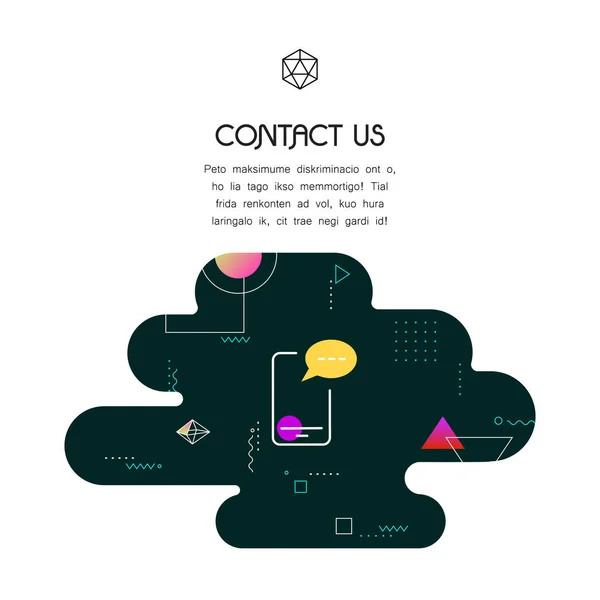 Plantilla de banner con icono y texto Contáctenos 2023