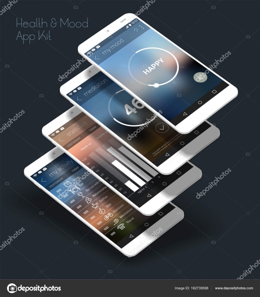 Mood Control mobile app template Stock Vector Image by ©-izabell ...