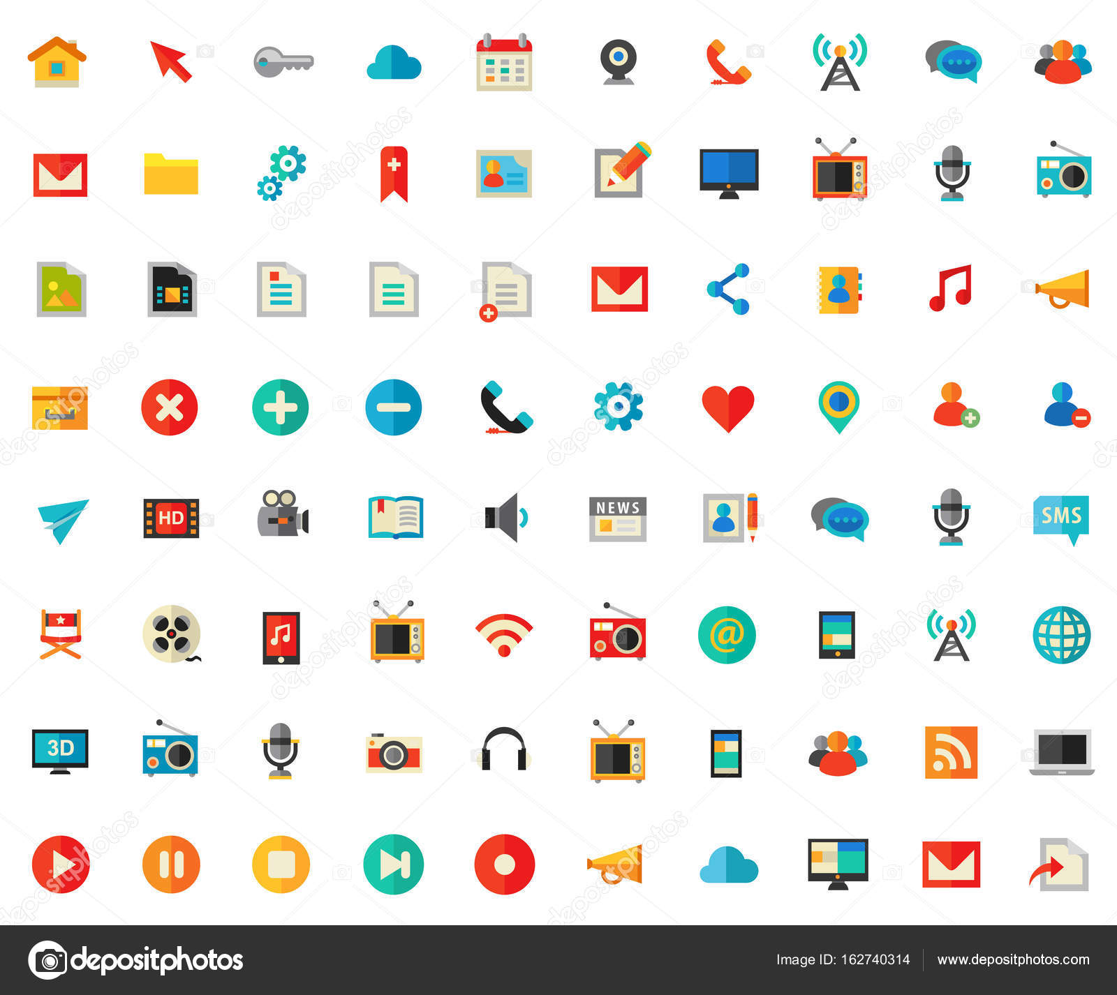 Trendy Multimedia icons — Stock Photo © -izabell- #162740314