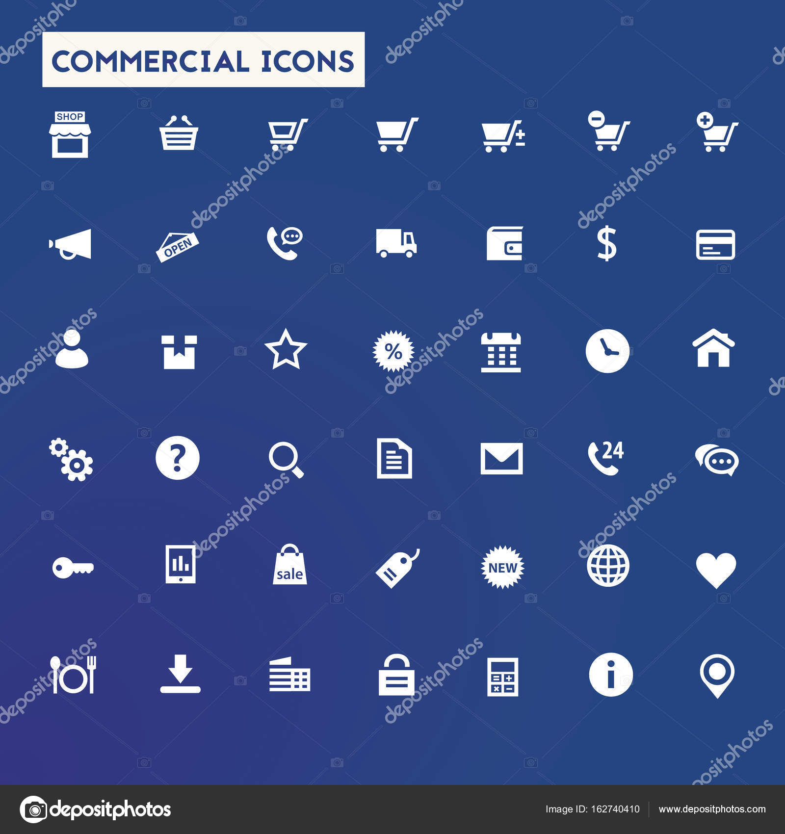 Big commercial icons set Stock Vector by ©-izabell- 162740410