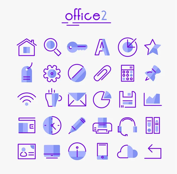 Set Trendy Line Office Icons White Background Stock Vector by ©-izabell ...