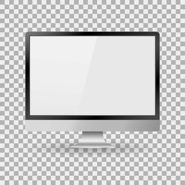 Realistic computer monitor isolated on transparent background. Vector mockup. Vector ...