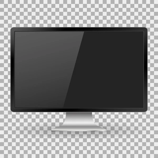 Realistic computer monitor isolated on transparent background. Vector ...