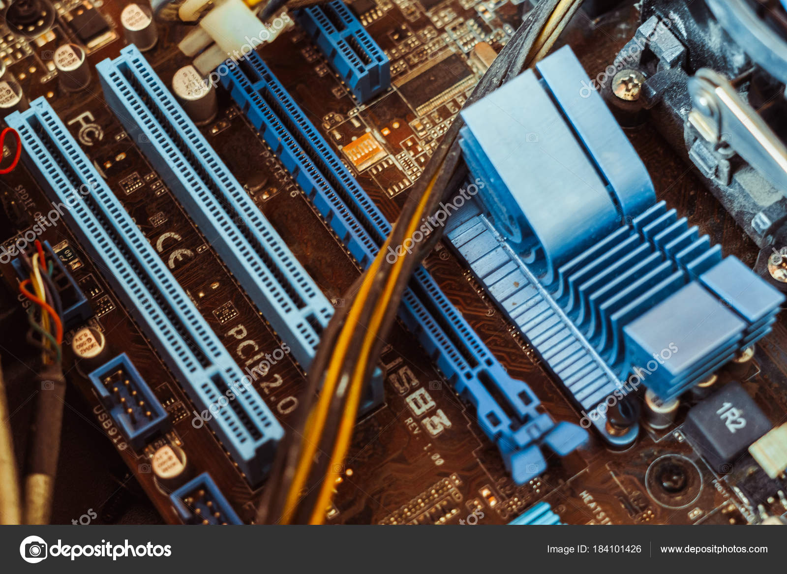 Computer board chip circuit cpu core blue technology — Stock Photo ...