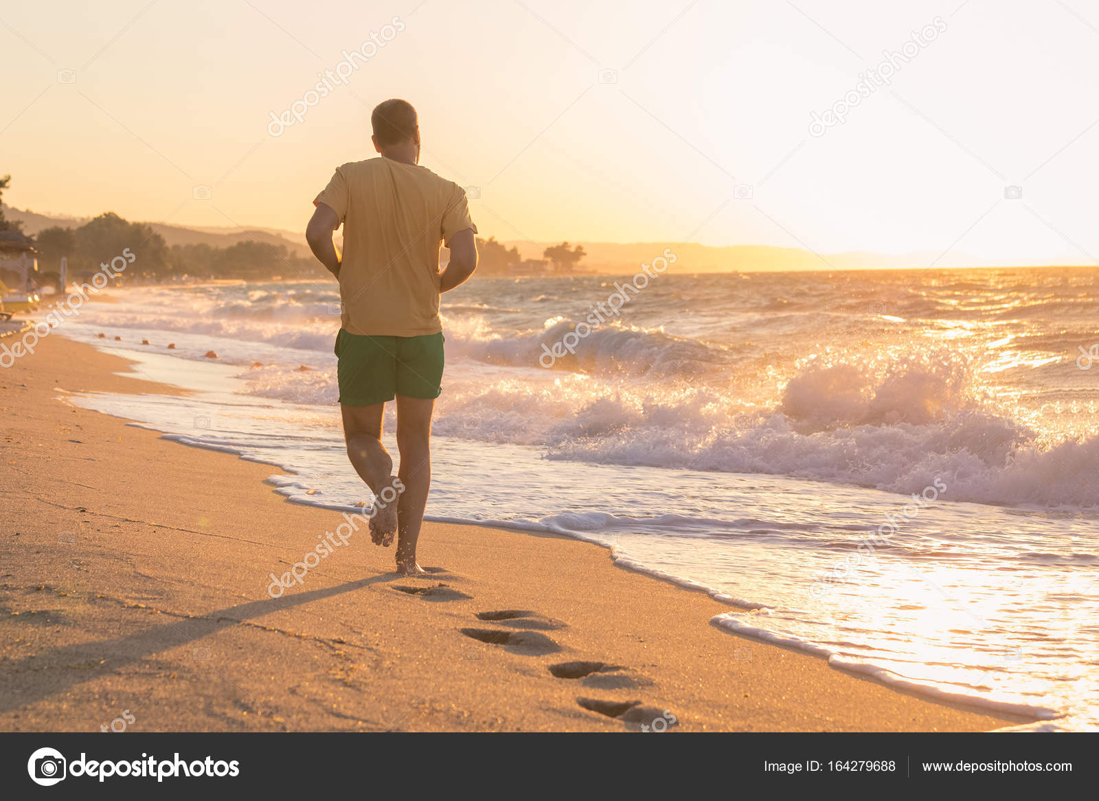 Man Jogging Beach