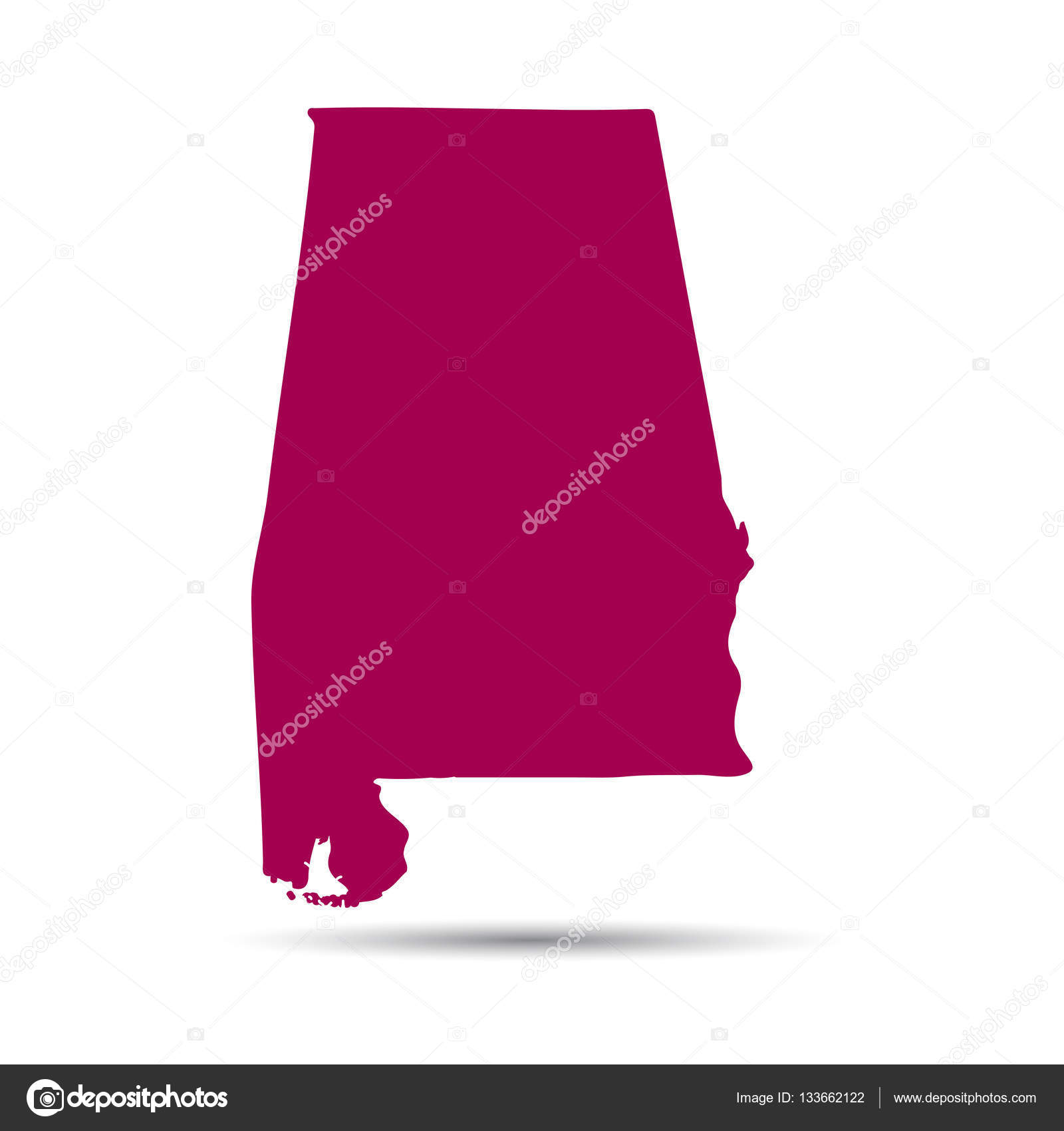 Map of the U.S. state of Alabama on a white background Stock Vector ...