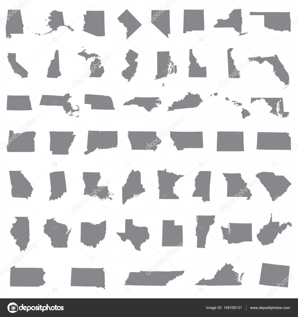 Icons States map. America states map icons on a white background Stock ...