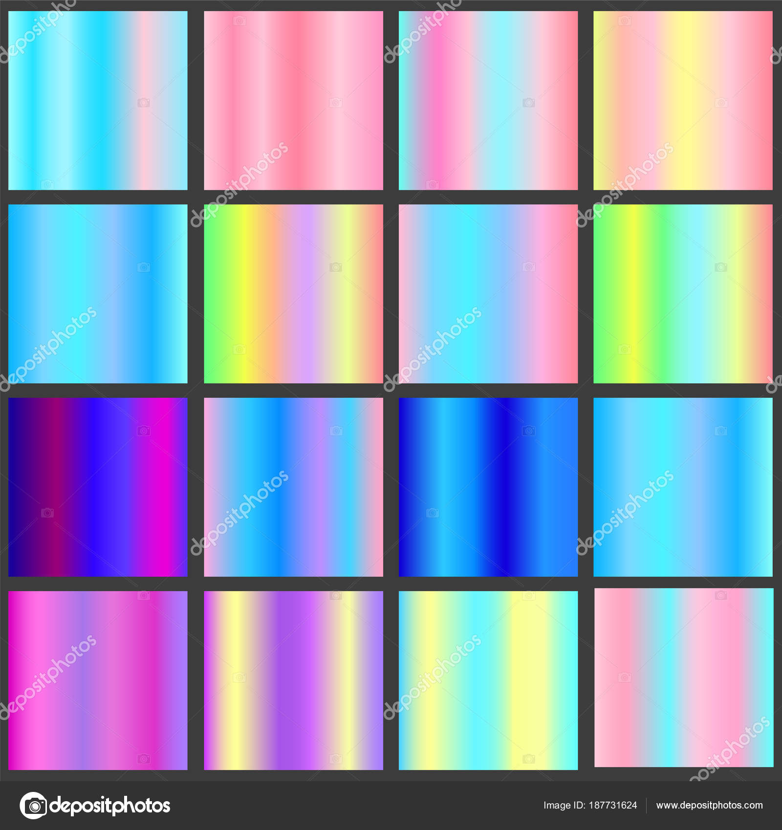 Un conjunto de fondos lineales de gradiente. Ilustración vectorial para ...