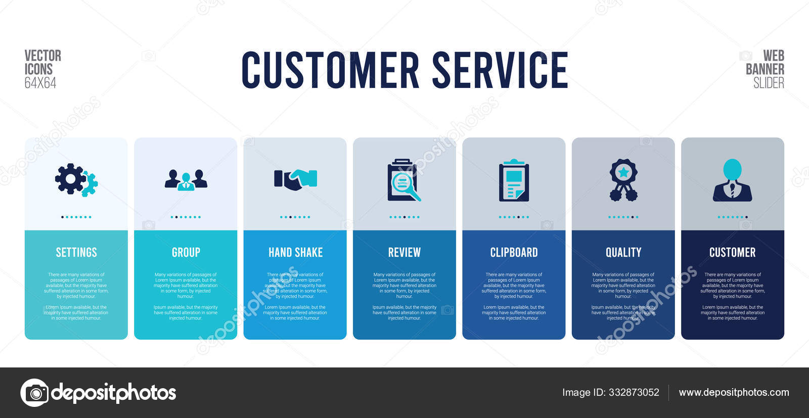 Web banner design with customer service concept elements. Stock Vector ...