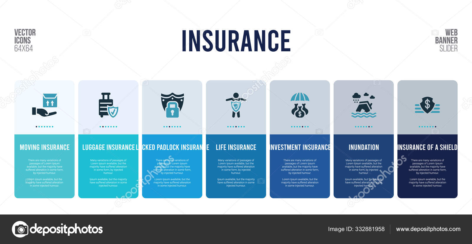 Web banner design with insurance concept elements. Stock Vector by ...