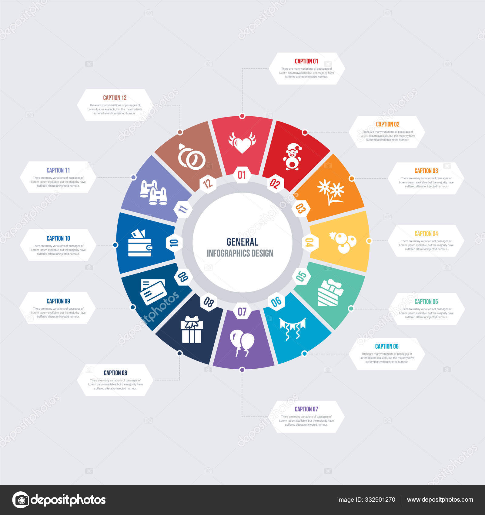 Round 12 options general infographic template design. interlocki ...