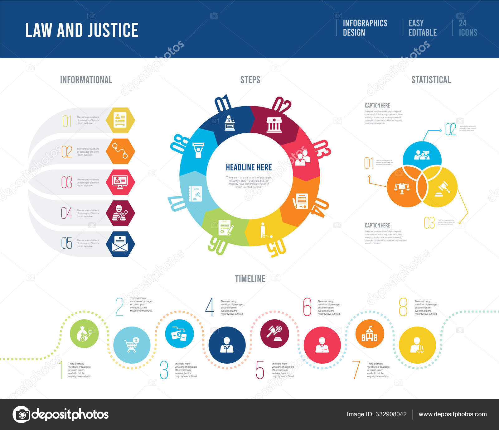 Infographic design from law and justice concept. informational, Stock ...