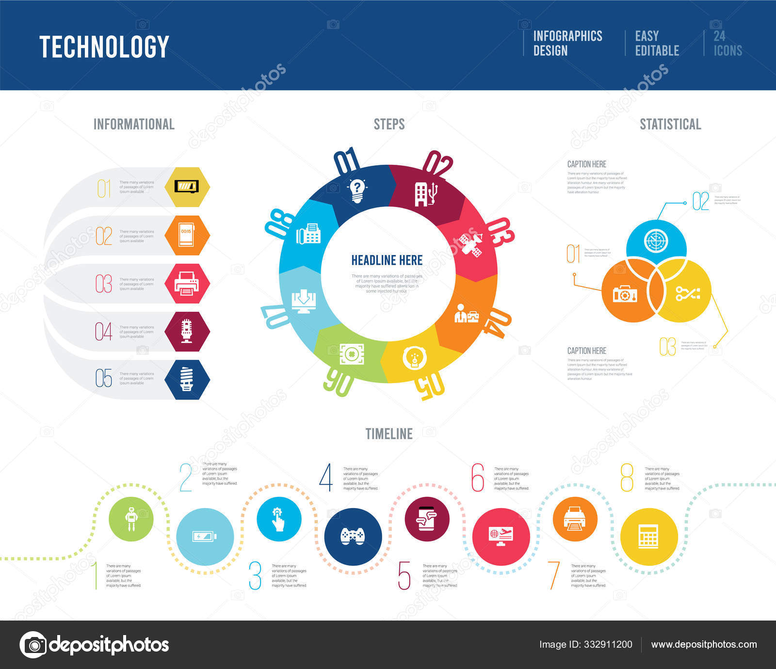 Infographic design from technology concept. informational, timel ...