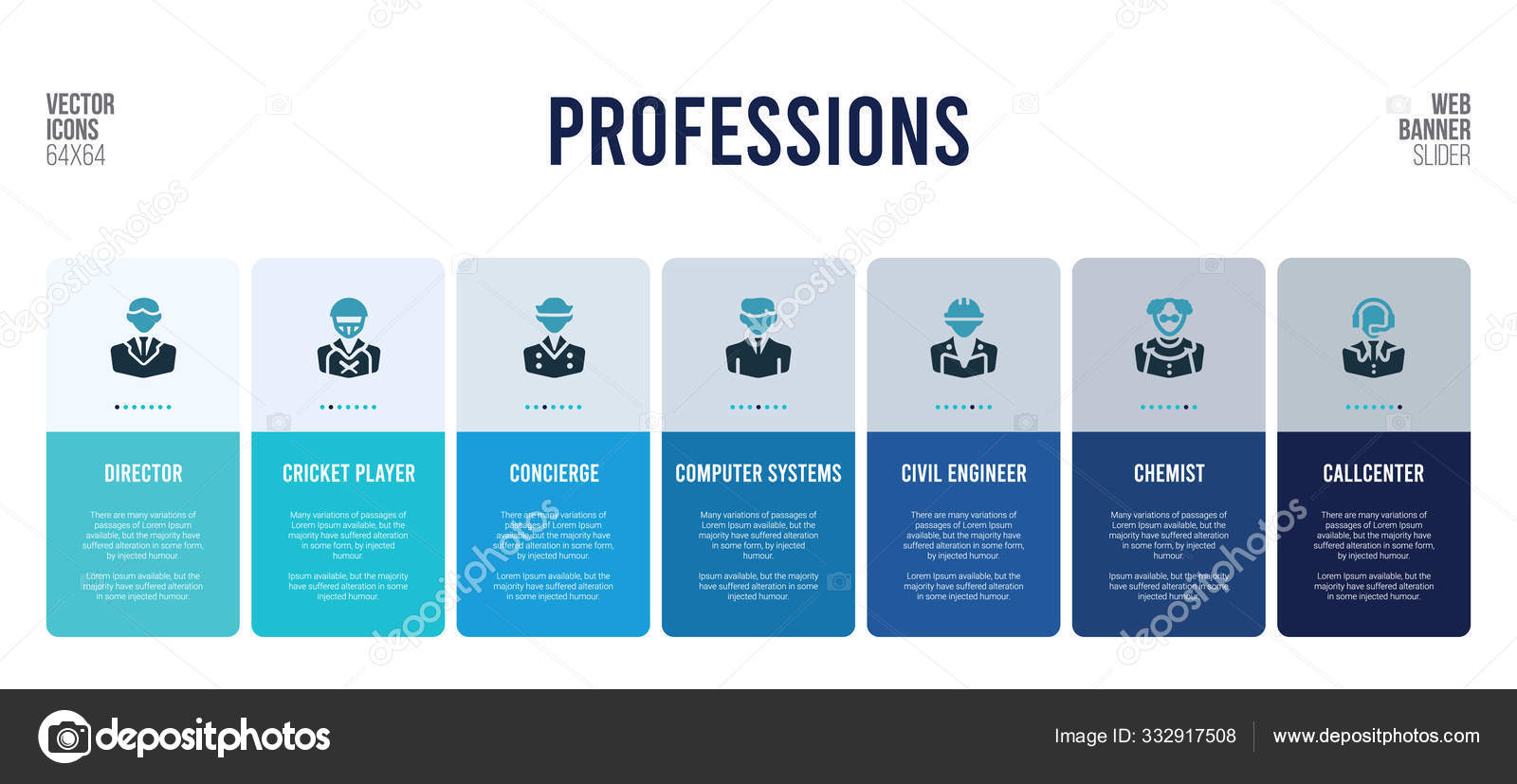Web banner design with professions concept elements. Stock Vector by ...