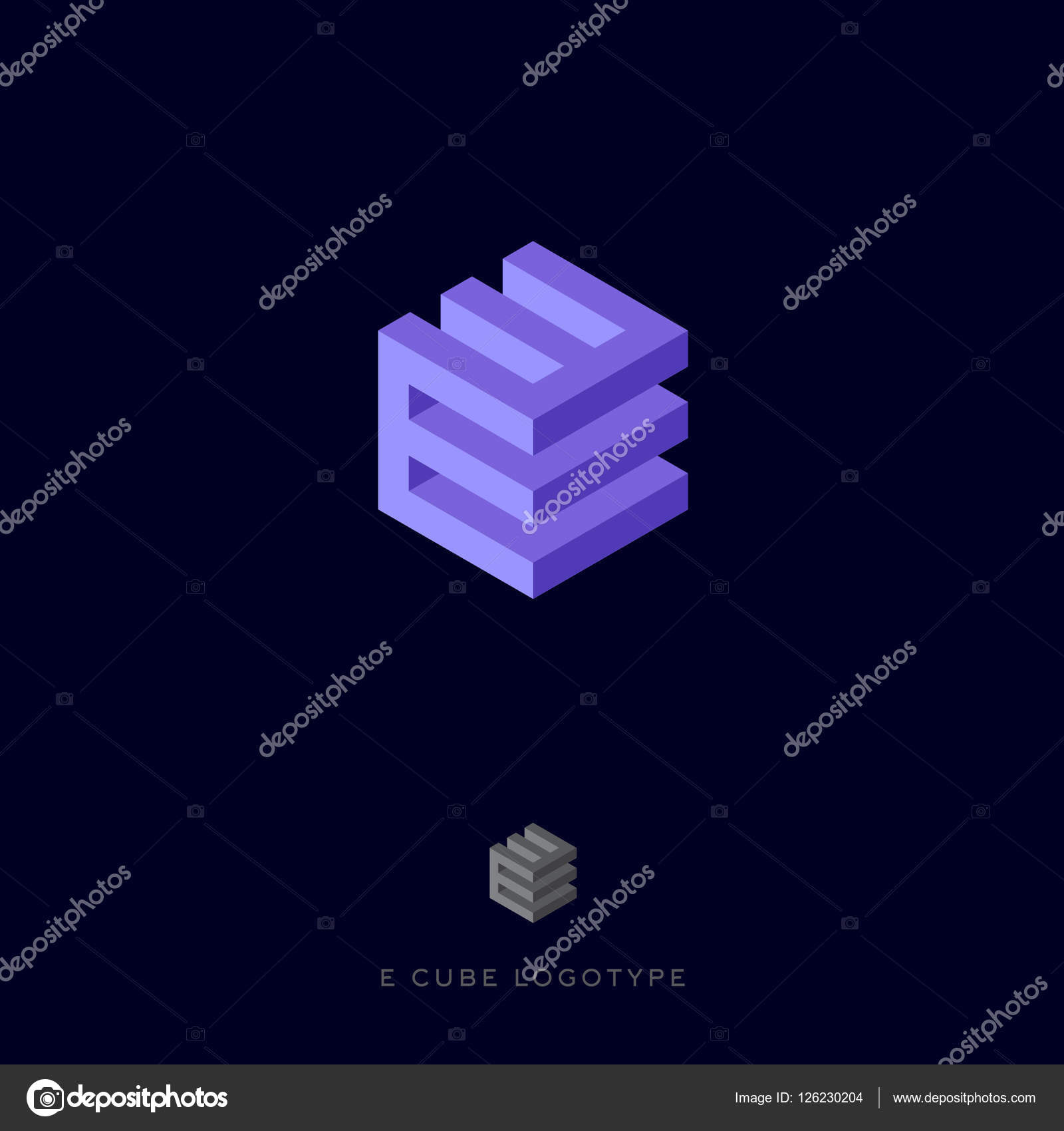 E cube violet logo. Building Logo. E monogram. Stock Vector Image by ...