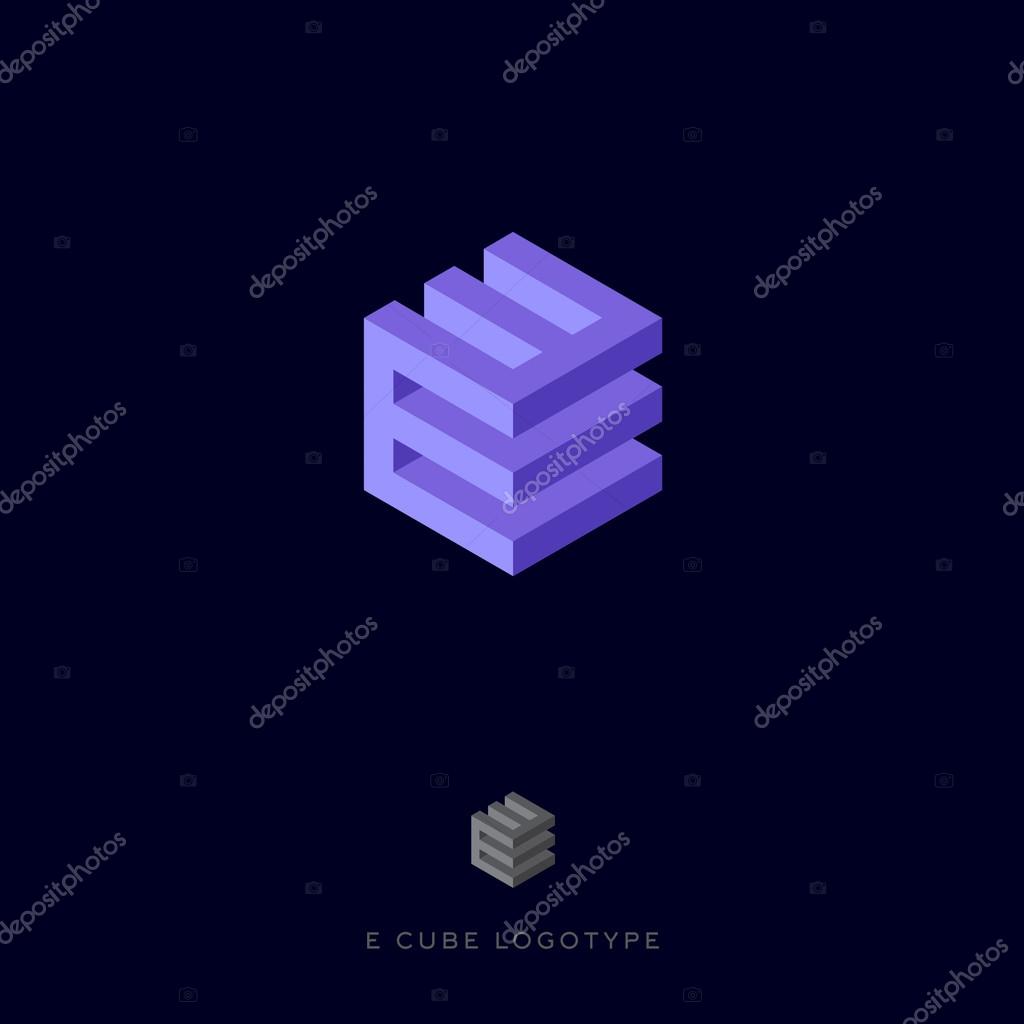 E cube violet logo. Building Logo. E monogram. Stock Vector by ©Nataly ...