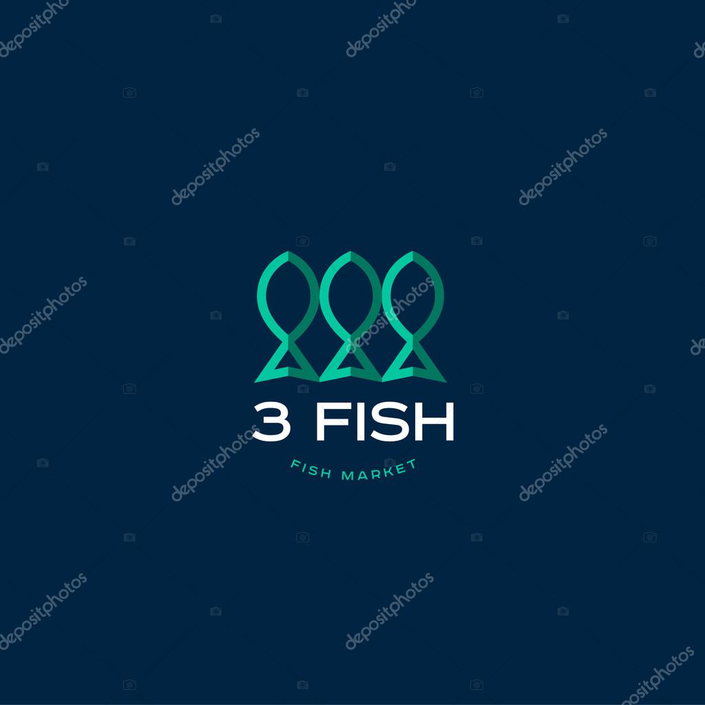 3 fish logo. Fish market. Stock Vector by ©Nataly_314 126652962