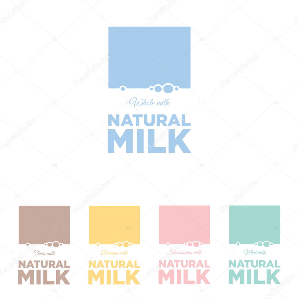Natural milk. Flat milk logo. Dairy emblem Stock Vector by ©Nataly_314 ...