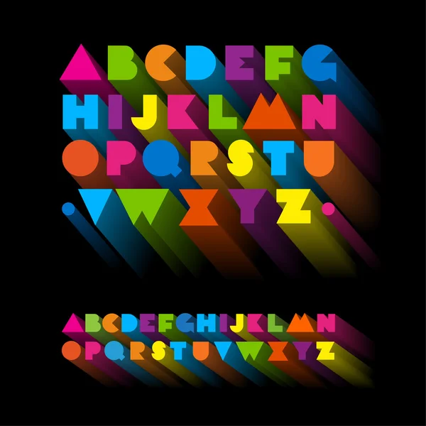 3D Typography. Color extruded alphabet. Poster letters. — Stock Vector ...