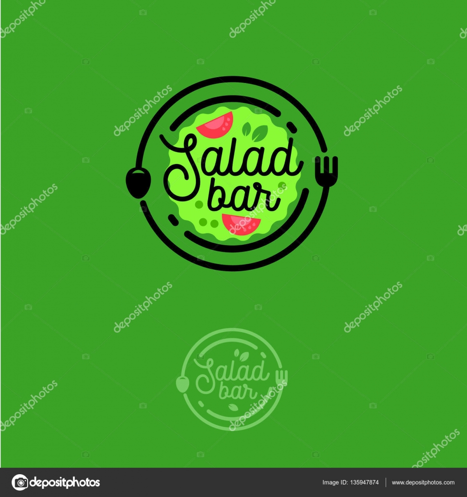 Salad bar logo. Cafe or restaurant emblem. Stock Vector Image by ...