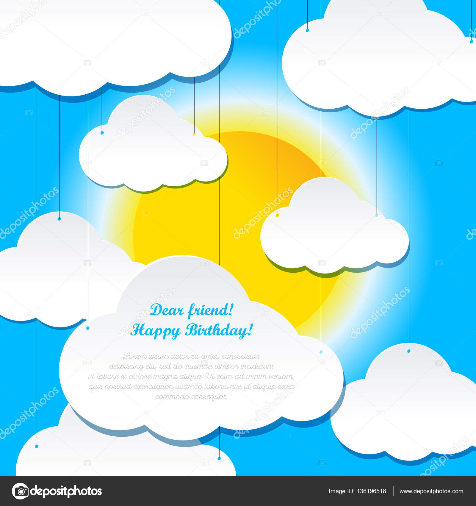 Congratulation.Sun and clouds postcard. Stock Vector Image by ©Nataly ...