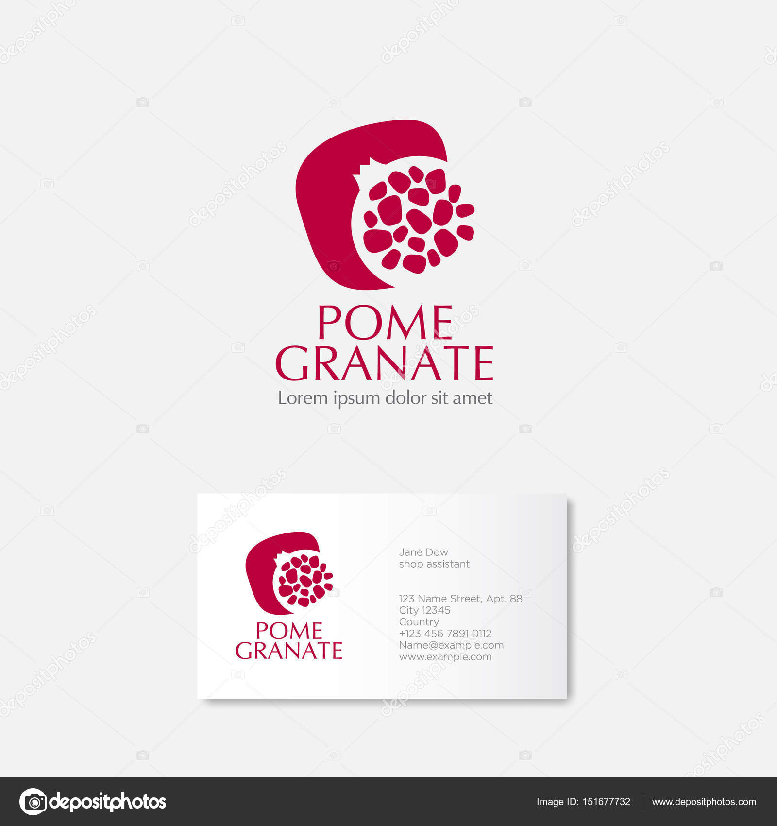Red pomegranate logo. Stock Vector Image by ©Nataly_314 #151677732