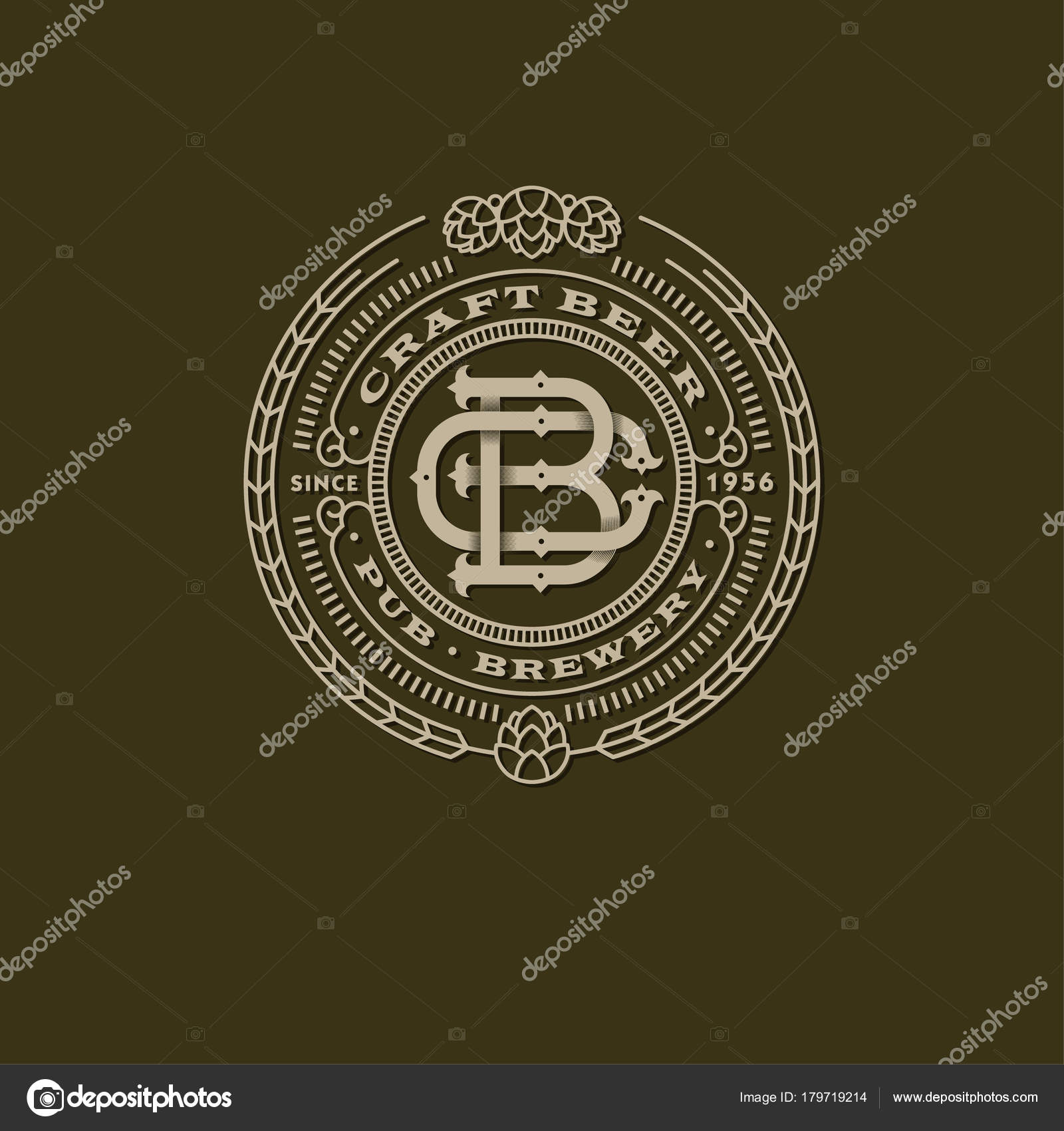 Beautiful Beer Emblem Interlaced Letters Monogram Craft Beer Logo ...