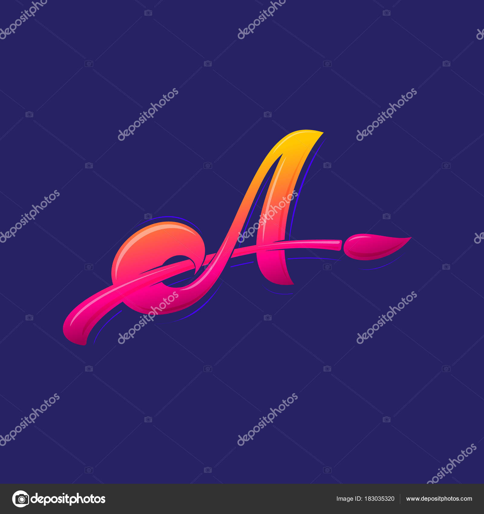 Monogram Letter Brush Art Logo Artist Monogram Stock Vector Image By ©nataly314 183035320